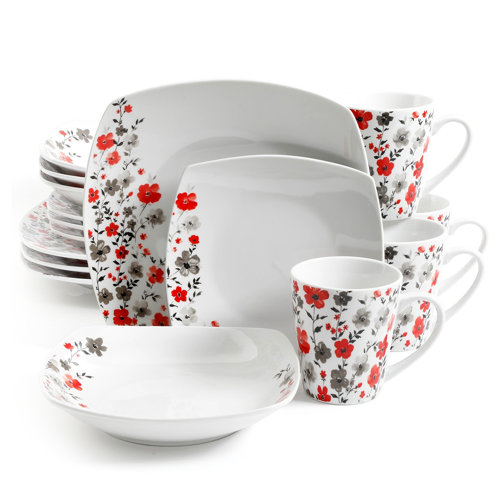 Gibson Home Rosetta 16 Piece Dinnerware Set, Service for 4 & Reviews ...