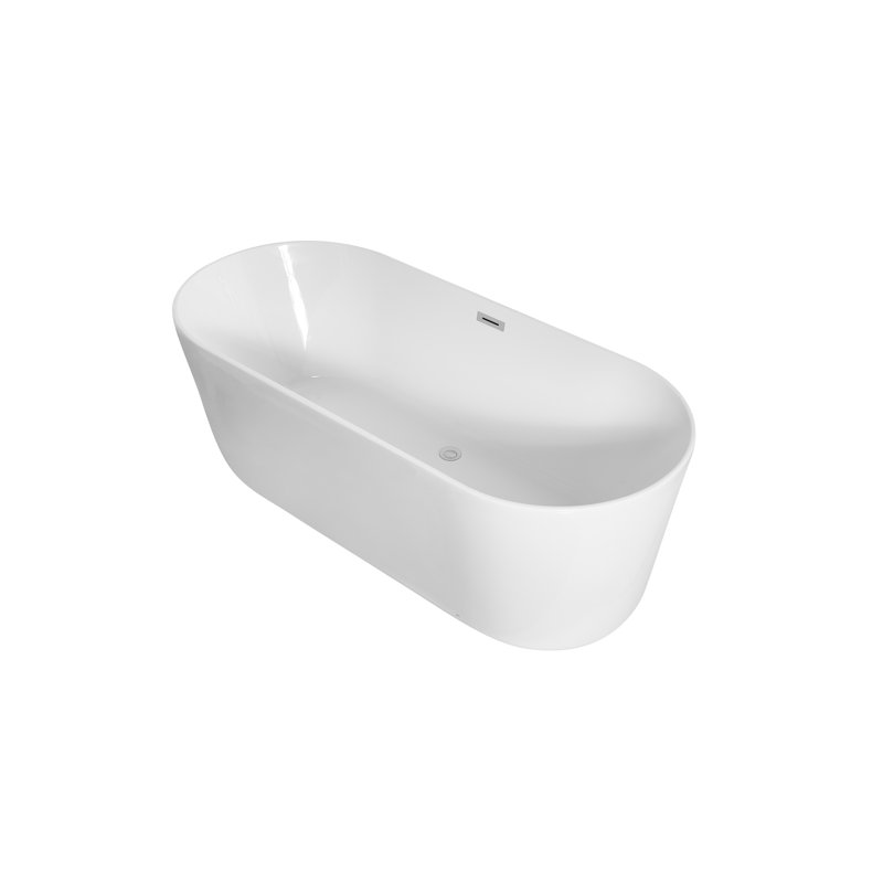 Ebern Designs Jakeil 71'' x 31.4'' Freestanding Soaking Acrylic Bathtub ...