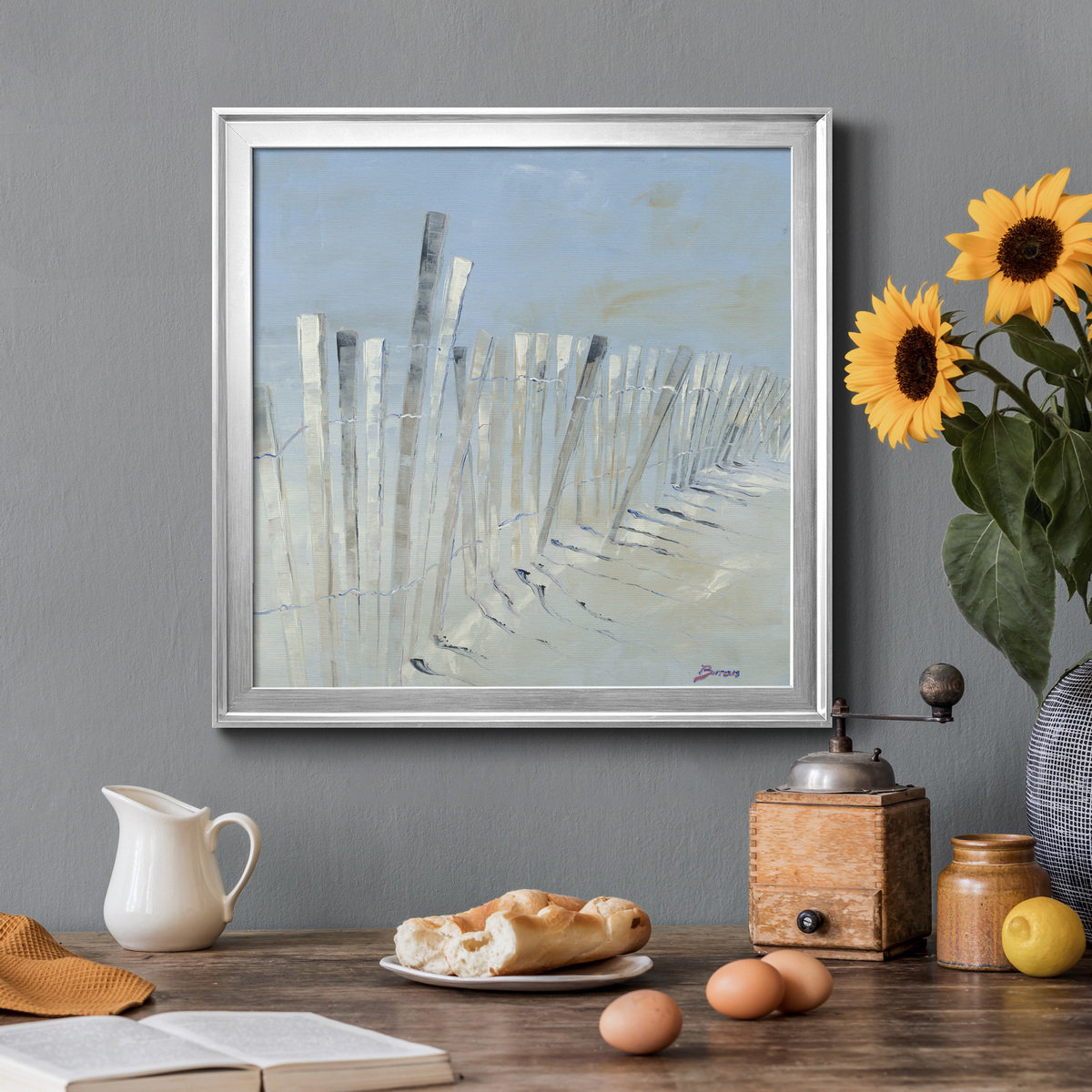 Highland Dunes Ocean Fence - Picture Frame on Canvas - Wayfair Canada