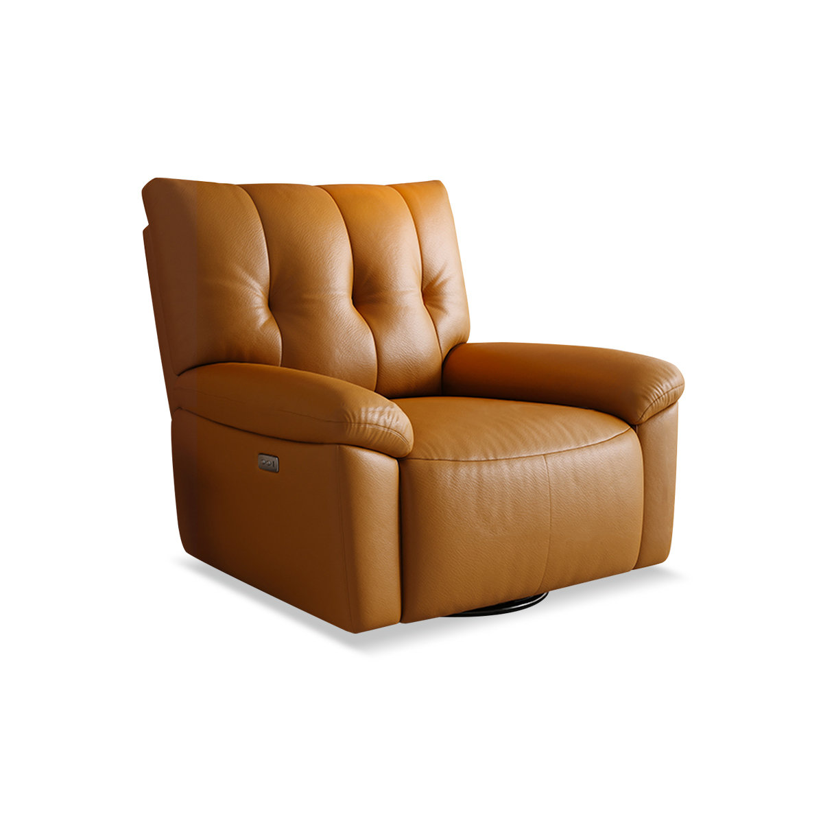Jenni Dwelstone 38.98" Orange Genuine Leather Electric Recliner | Wayfair