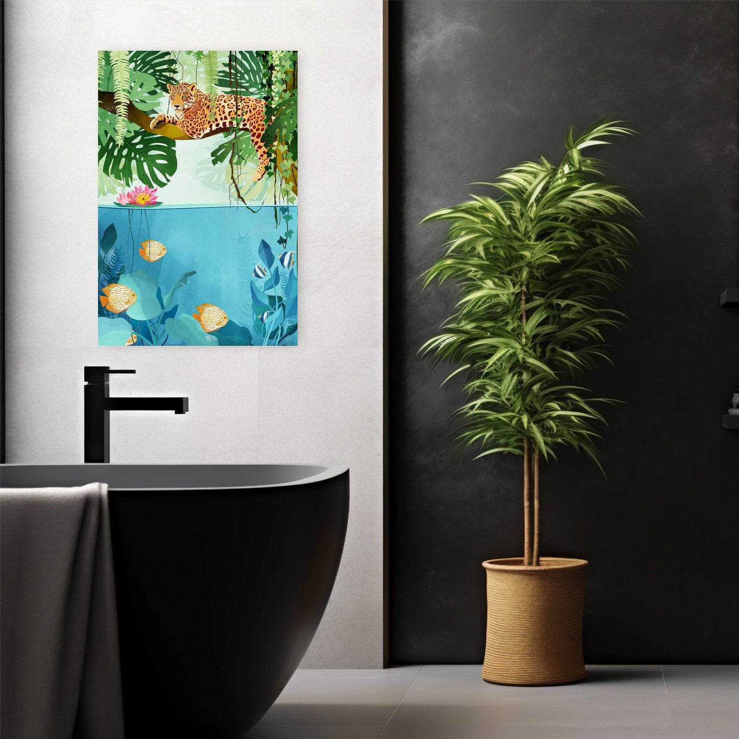 Bay Isle Home™ Contemporary Art Abstract Fish Flower Forest Art | Wayfair