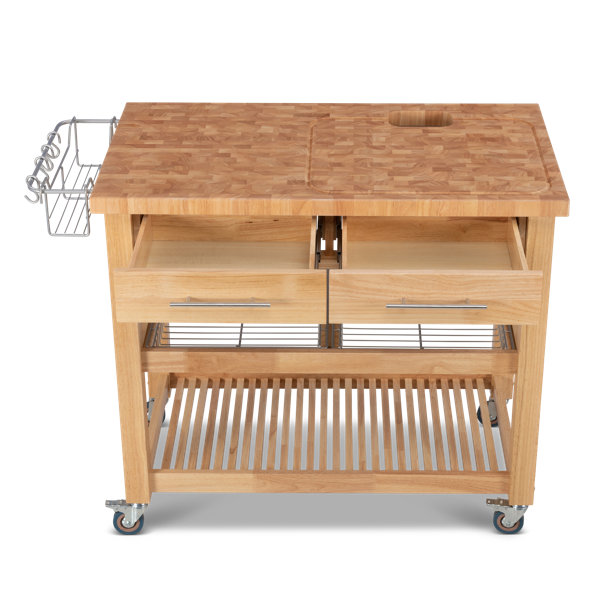 Red Barrel Studio® BIG BLOCK Butcher Block Kitchen Cart & Reviews | Wayfair