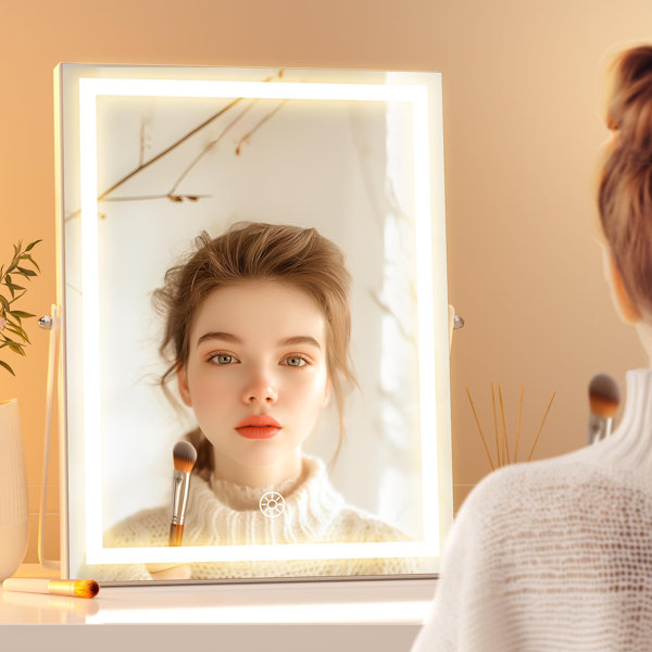 Wrought Studio™ Laeken Aluminum Small Rectangle Vanity Mirror with ...