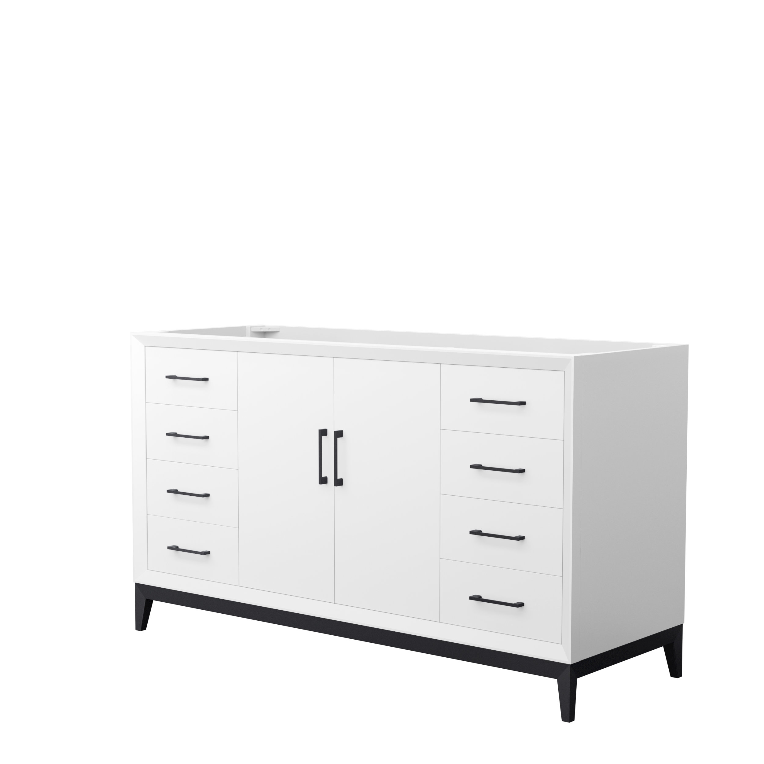 Wyndham Collection 59.75" Single Bathroom Vanity Base Only in White ...