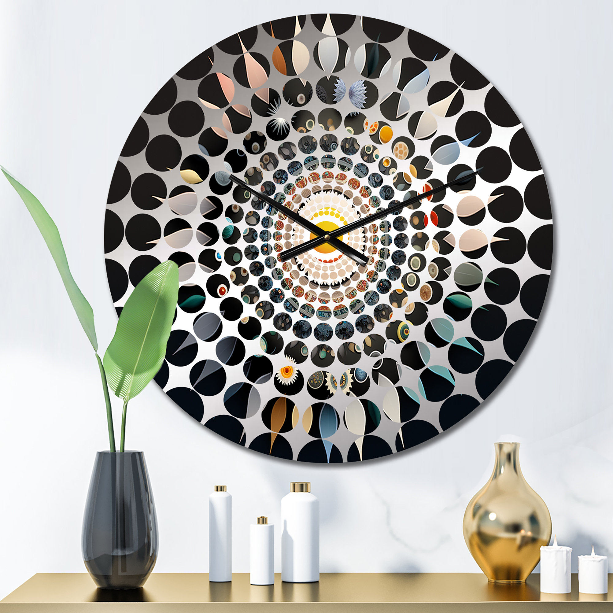 East Urban Home Dicus - Abstract Geometric Wall Clock | Wayfair