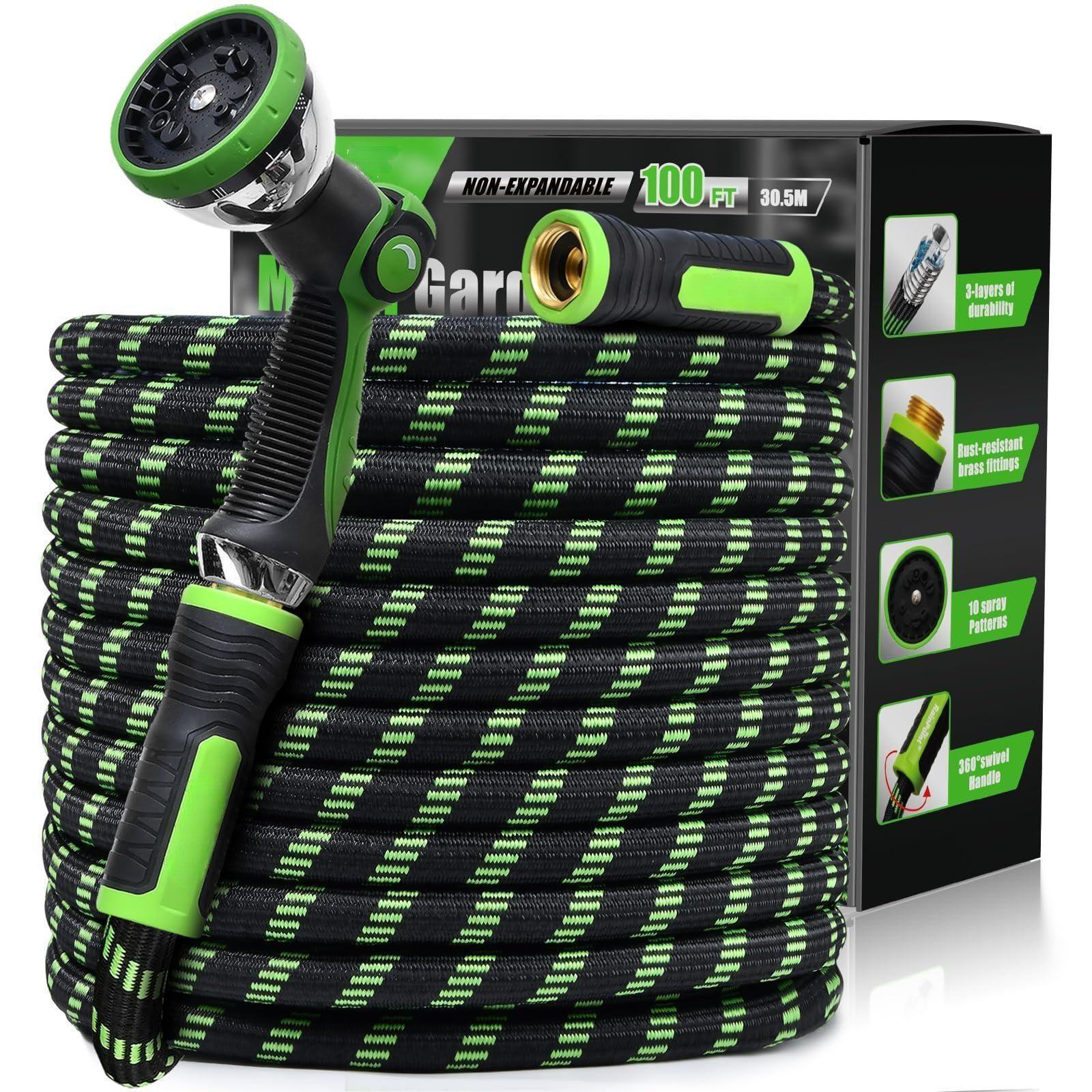 Toledo Bath & Kitchen Metal Garden Hoses For Yard 100 Ft - No-Kink 304 ...