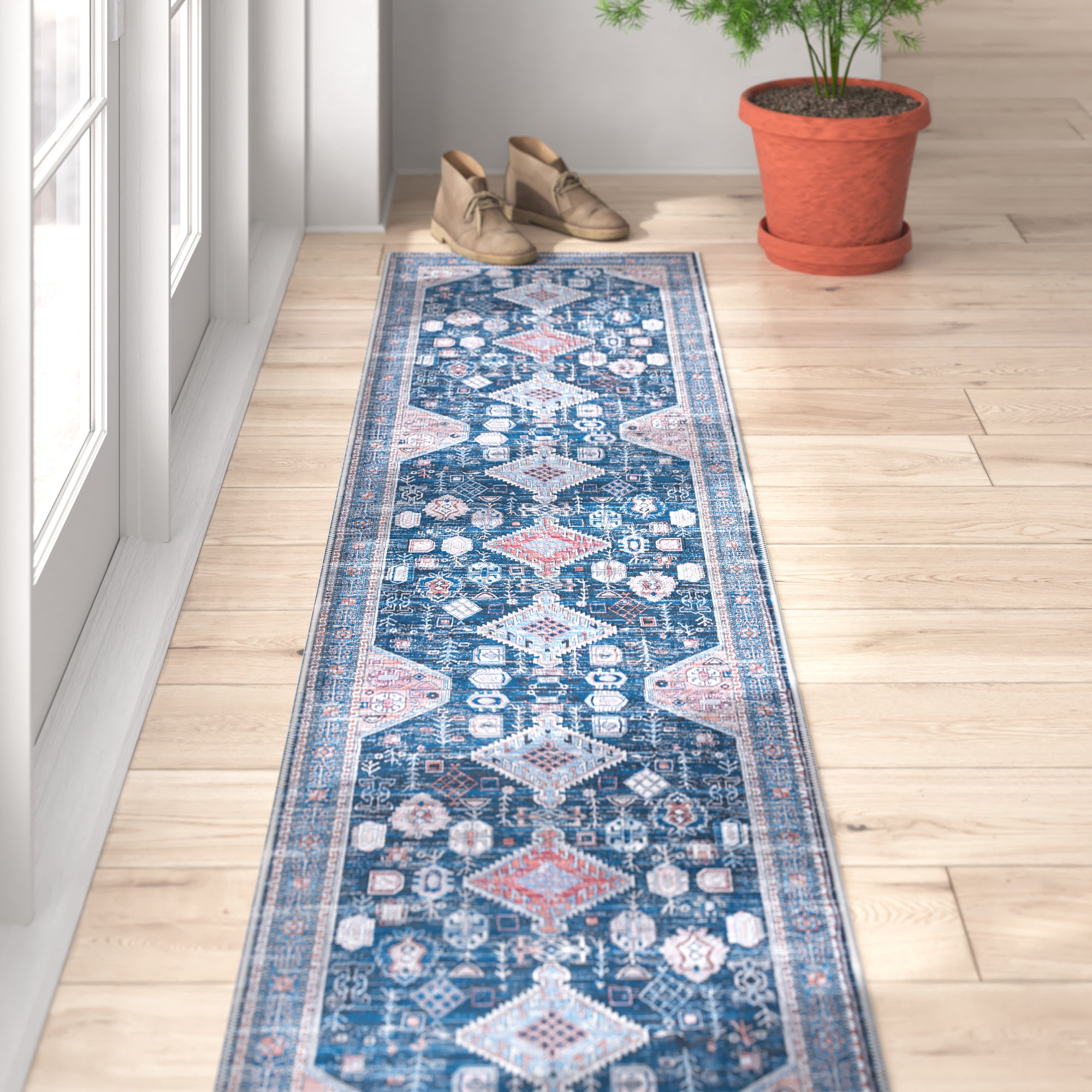 Union Rustic Amer Performance Machine Washable Oriental Rug & Reviews ...