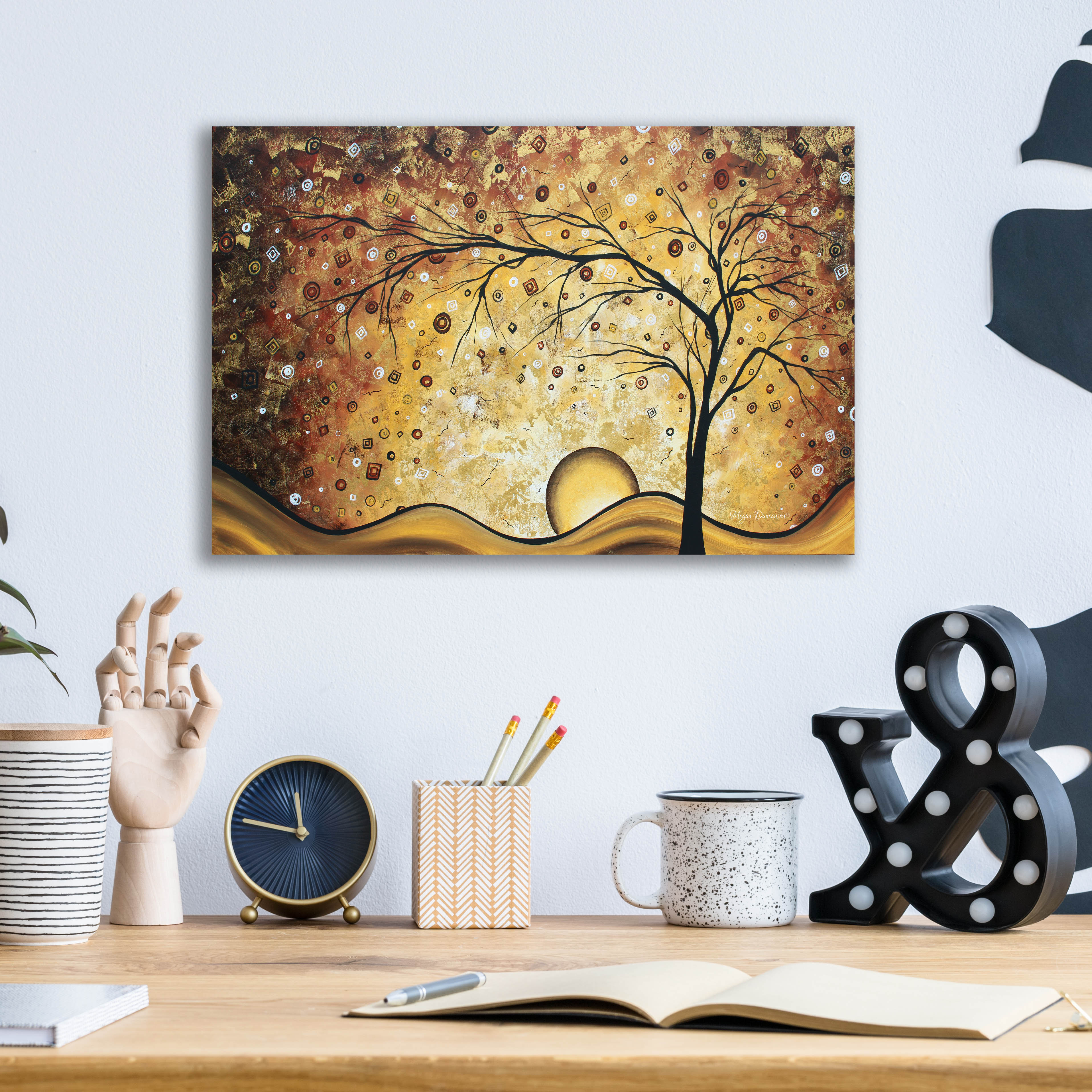 Winston Porter 'Golden Rhapsody' by Megan Duncanson, Acrylic Glass Wall ...