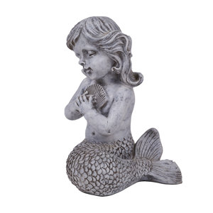 Hi-Line Gift Ltd. Mermaid Kneeling and Holding Shell Statue & Reviews ...