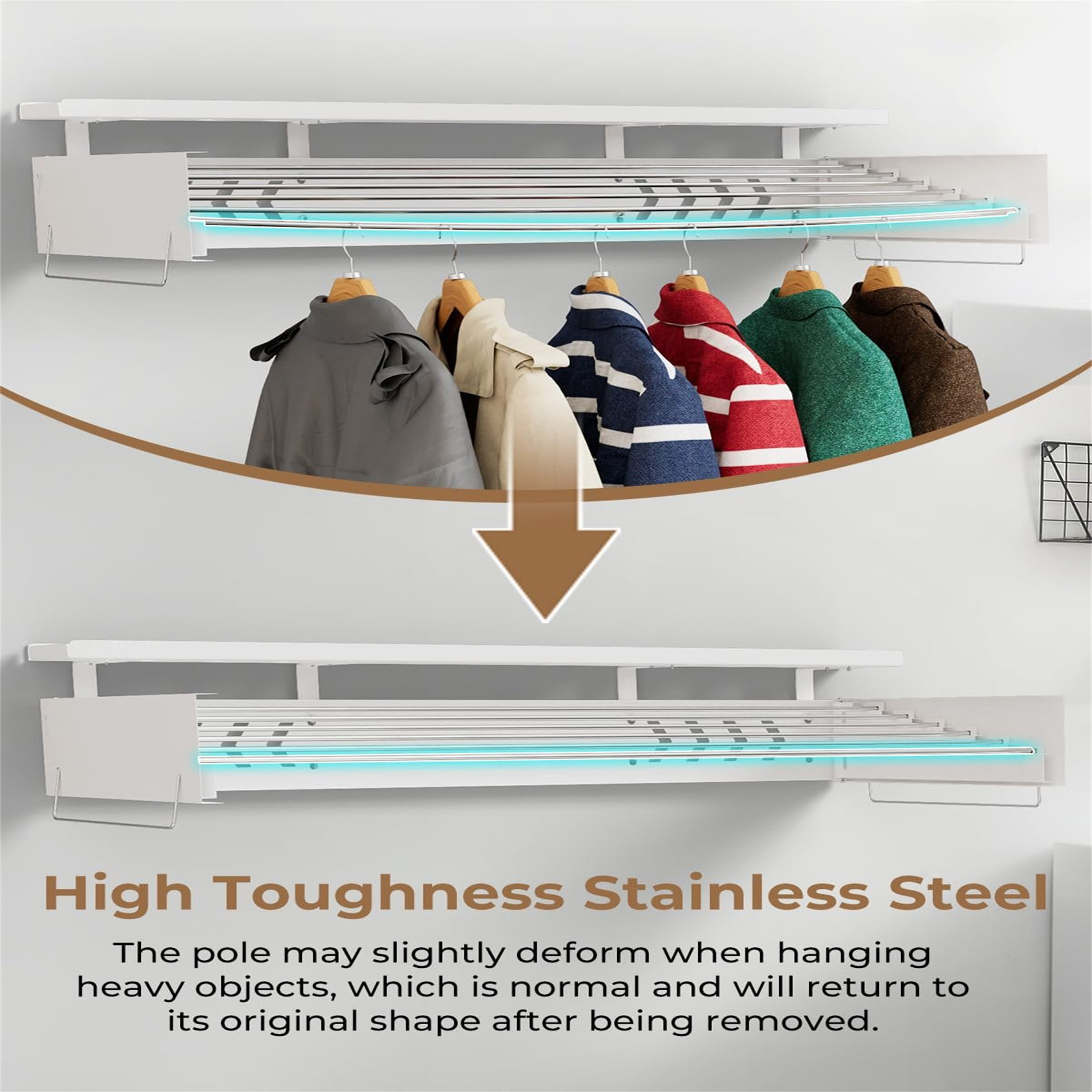 Rebrilliant Stainless Steel Wall-Mounted Drying Rack | Wayfair