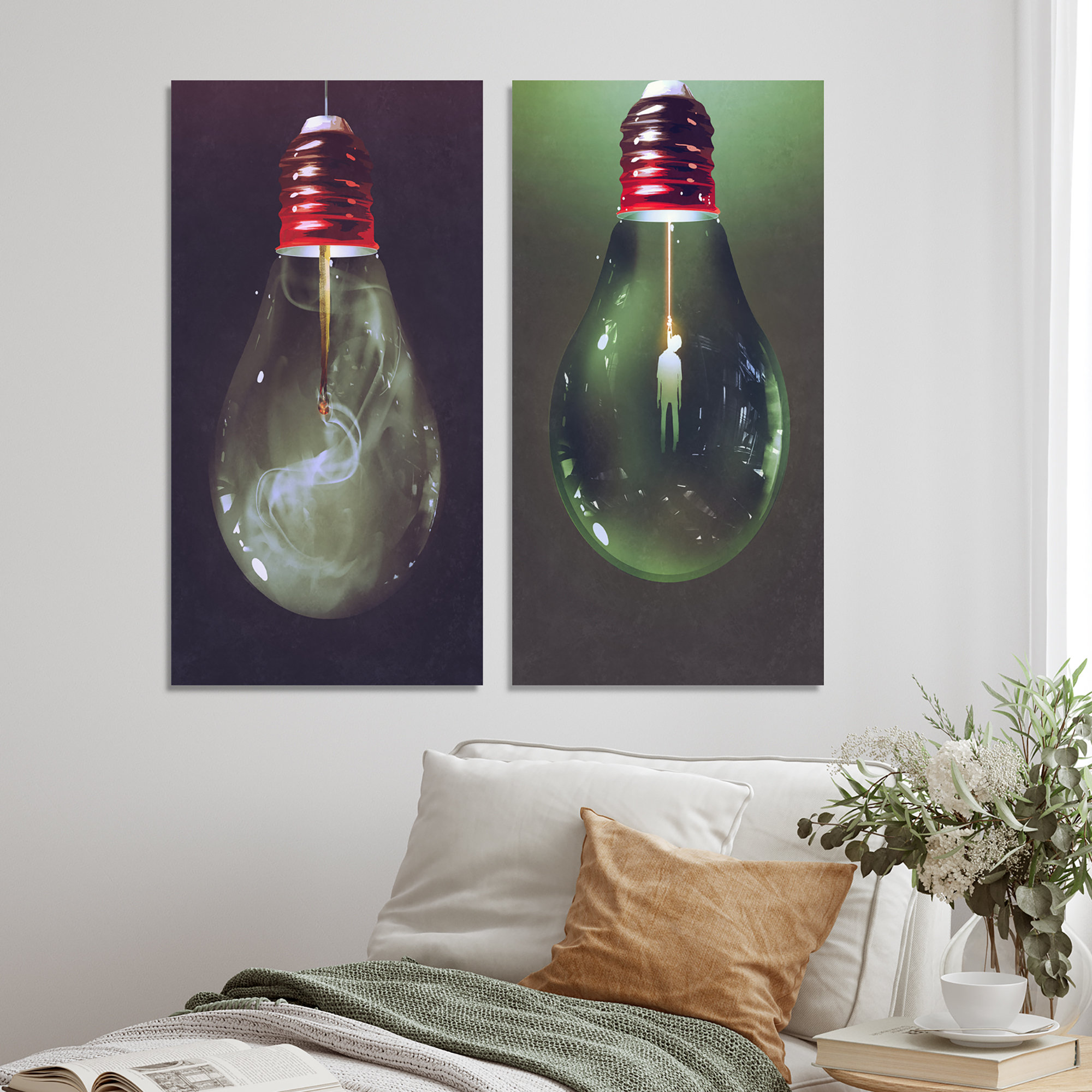 Latitude Run® Video Game Light Bulb Fusion - 2 Piece Print Set on ...