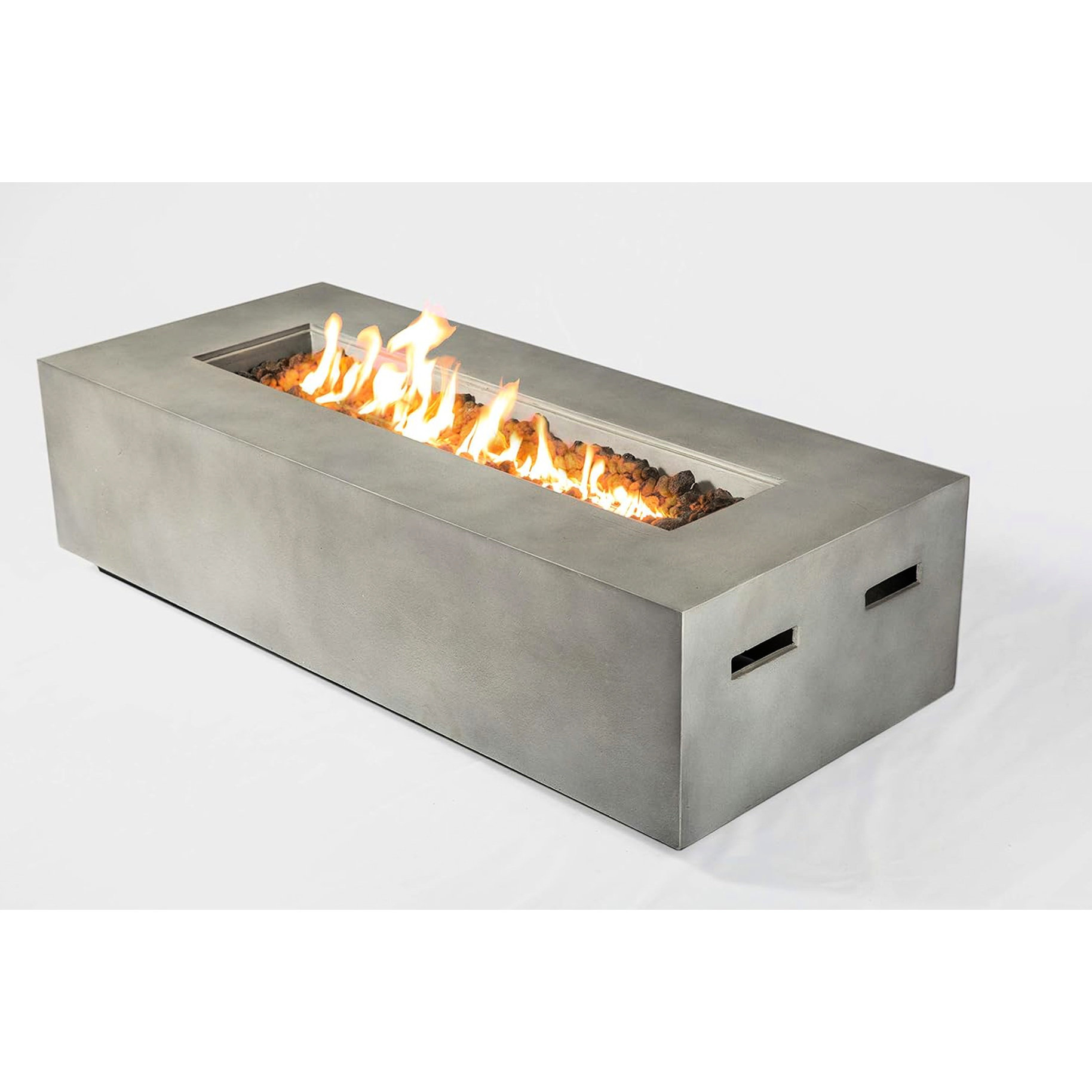 Latitude Run® Outdoor Concrete Propane And Natural Gas Fire Pit Table ...