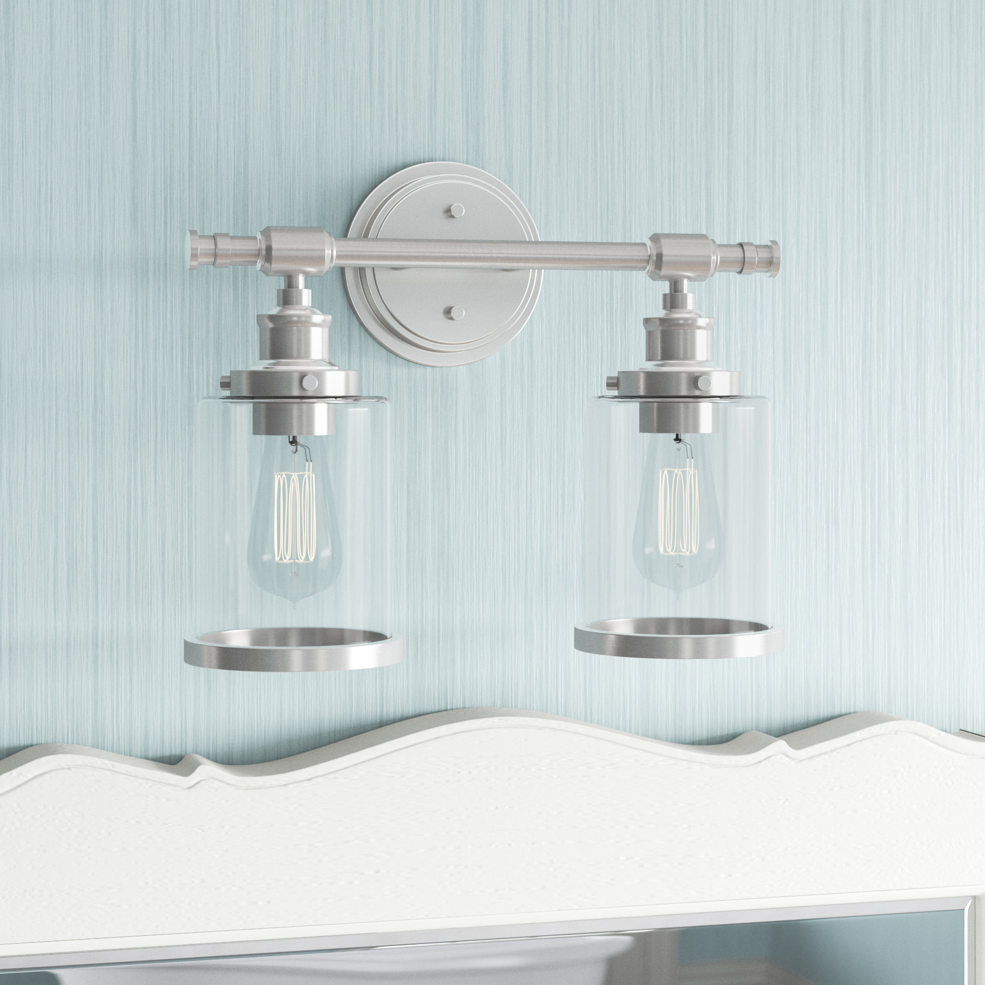 Beachcrest Home Kilmarnock 2-Light Matte Black Bath Light & Reviews ...