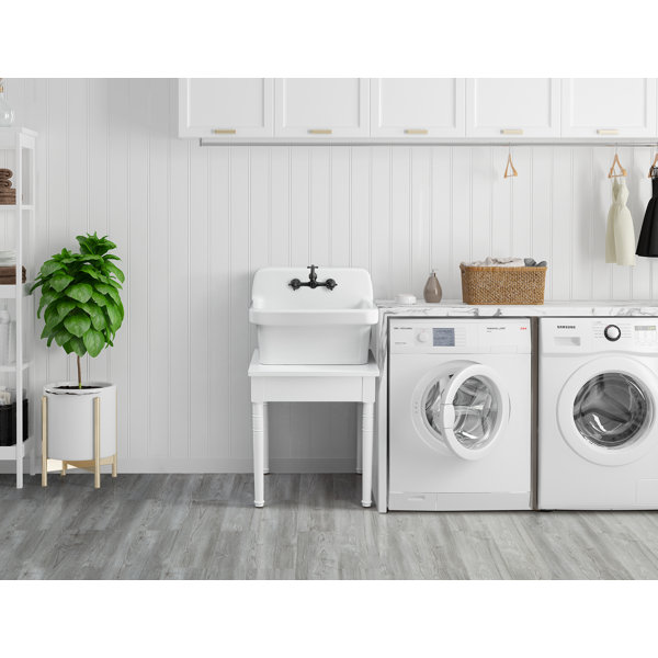 ELLAI Solid Wood Table Laundry Sink Table Freestanding for 24-inch ...