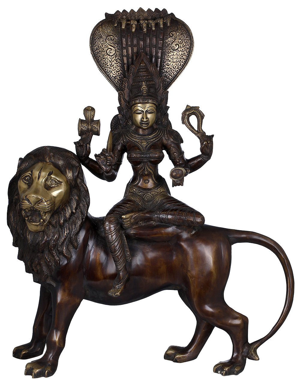 Hindu Goddess Parvati With Lion