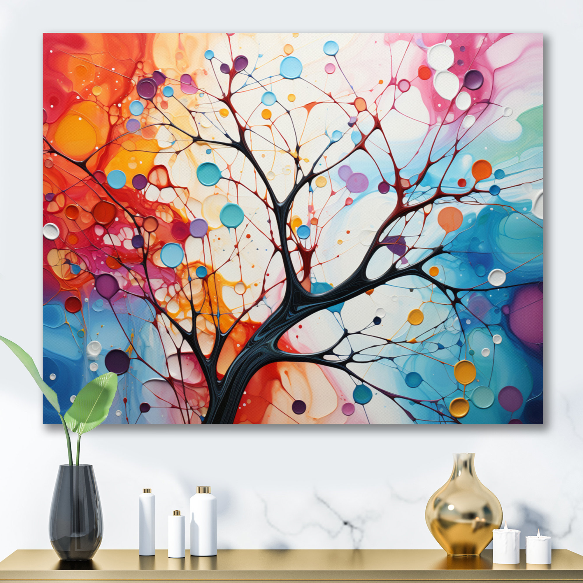 Red Barrel Studio Tree Flowing Network - Tree Wall Art Living Room ...