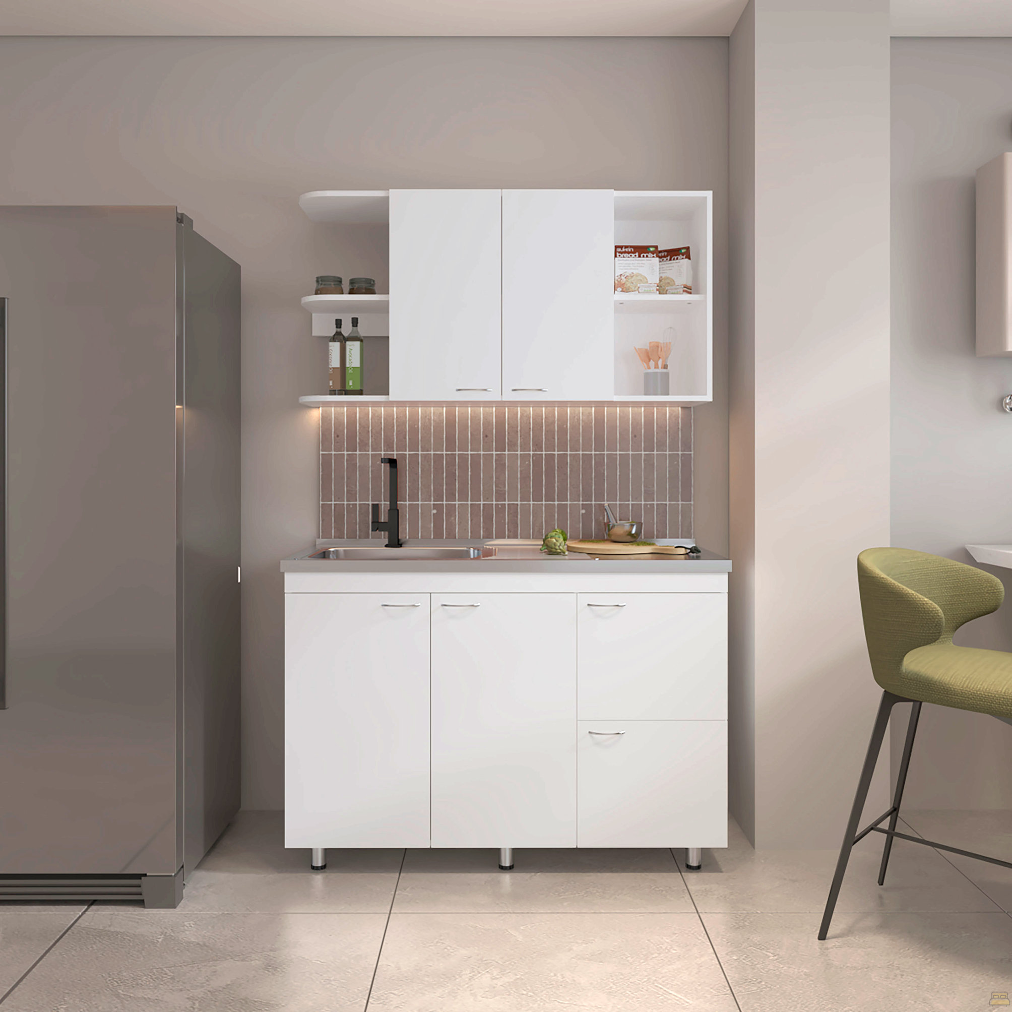 Corrigan Studio® Kitchen Cabinet Set, 6 Doors, 9 Shelves | Wayfair