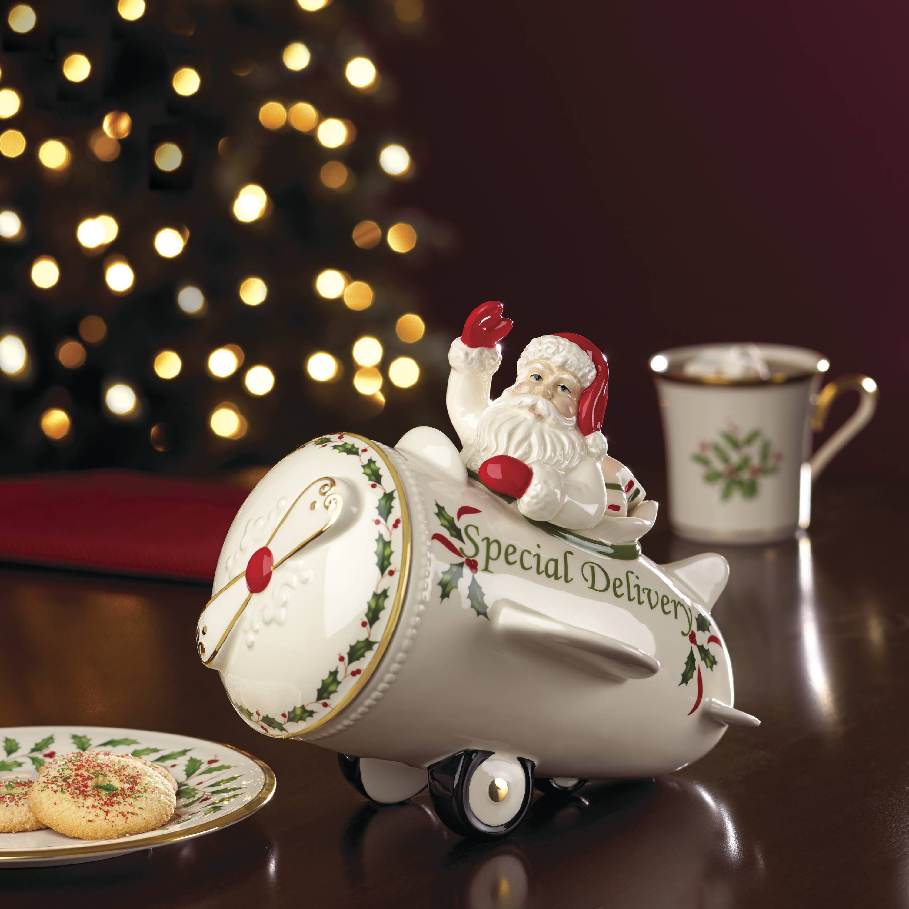 Lenox COUNTDOWN T'IL CHRISTMAS Holiday Airplane Cookie Jar & Reviews ...