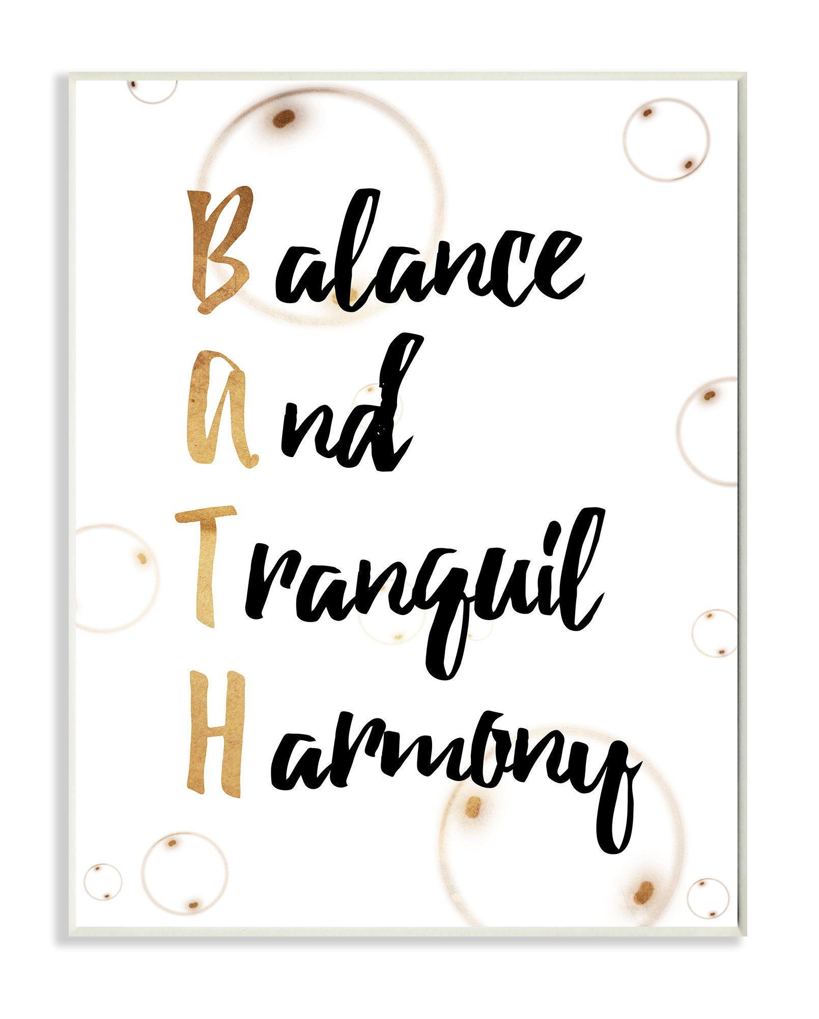 Stupell Industries Gold 'BATH' Acronym by Jace Grey - Wrapped Canvas ...