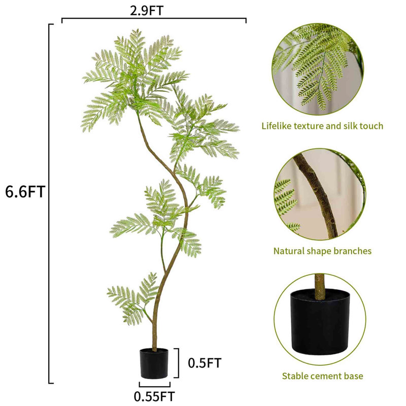 Primrue Faux Jacaranda Tree Tree in Pot | Wayfair