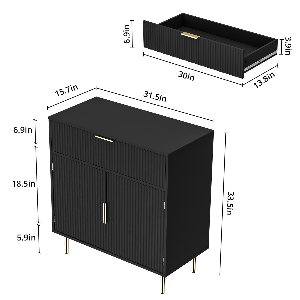 Mercer41 Sideboard Buffet Cabinet with Adjustable Shelves | Wayfair