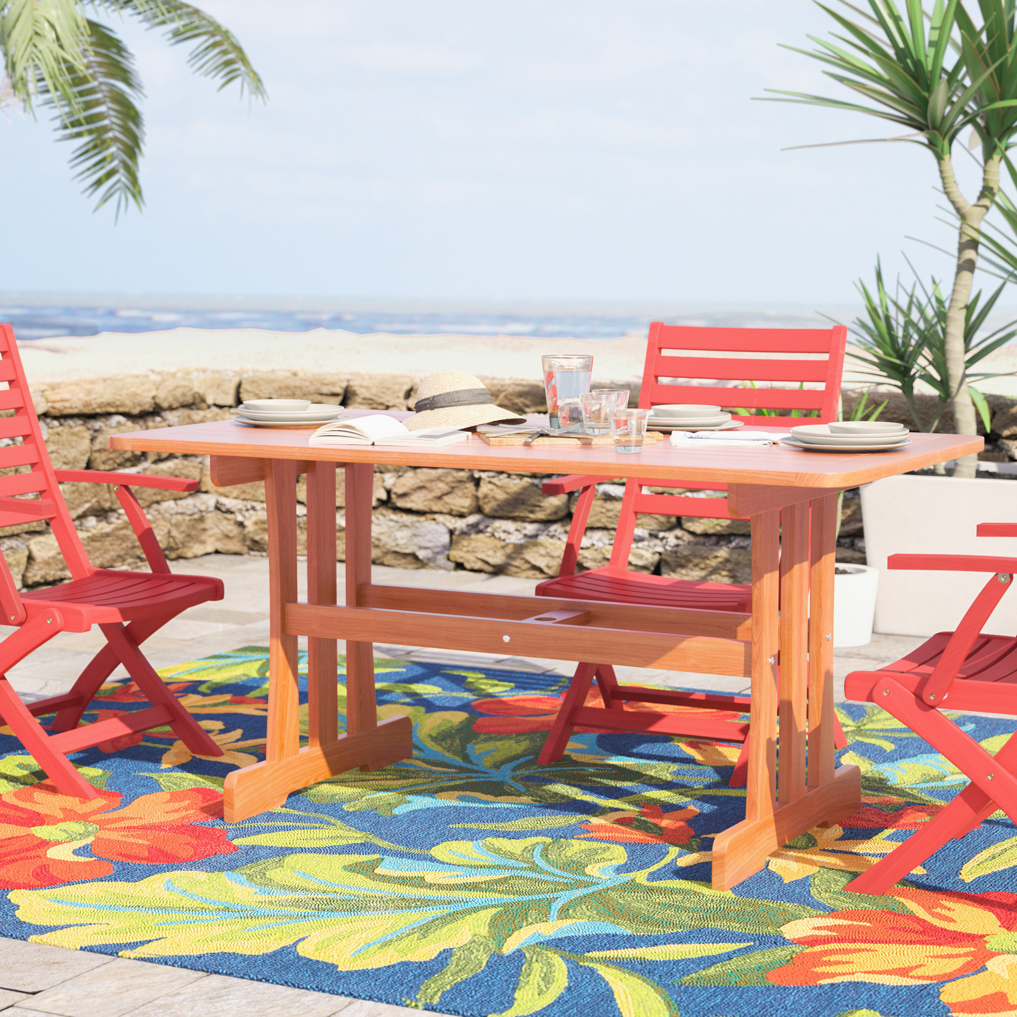Millwood Pines Hamm Wooden Dining Table & Reviews | Wayfair