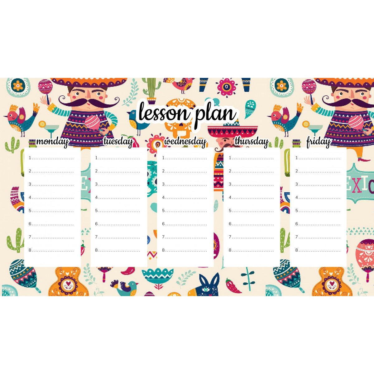 Wallvy Magnetic Lesson Plan Mexican Characters | Wayfair.co.uk
