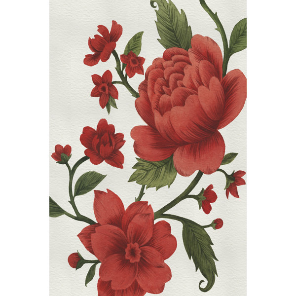 Rosalind Wheeler Scarlet Chinoiserie II by Grace Popp - Wrapped Canvas ...