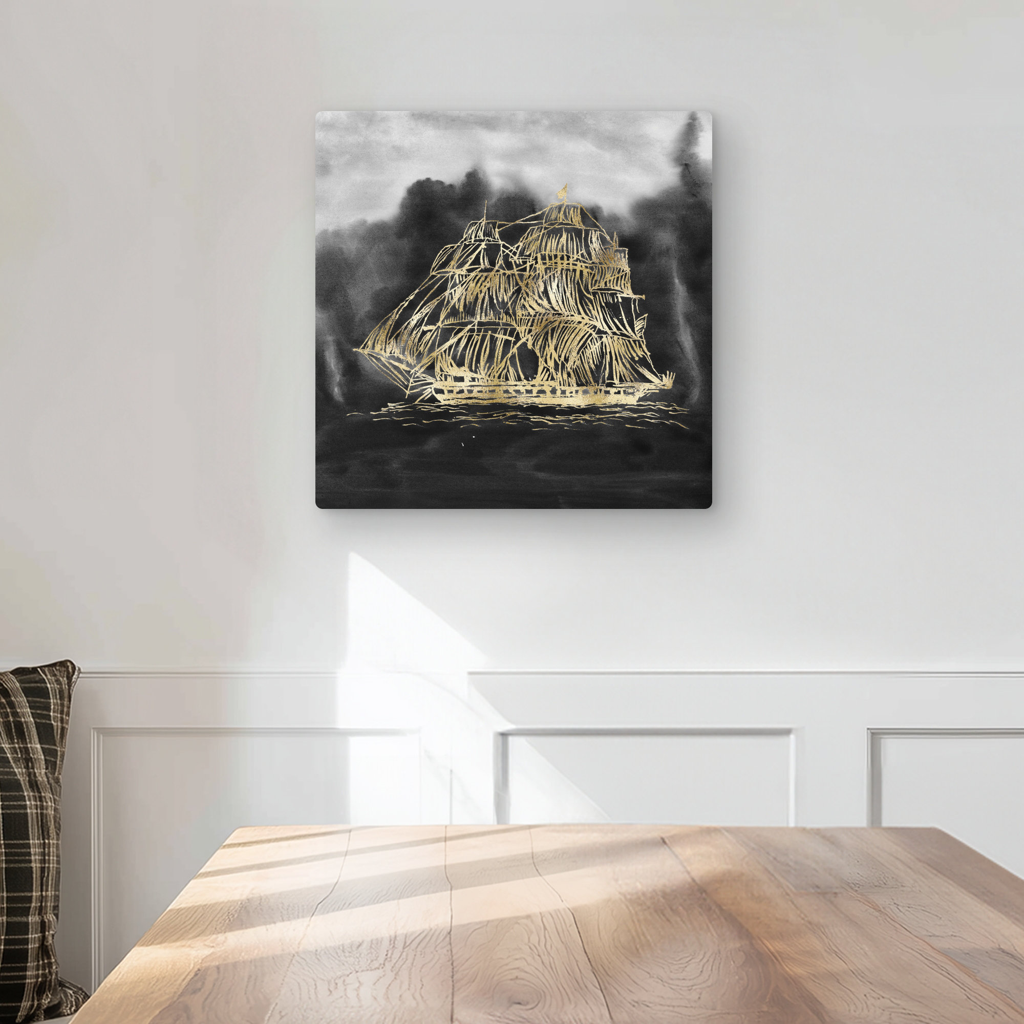 Begin Edition International Inc. Old Sailing Ship Coastal Boat Metal ...