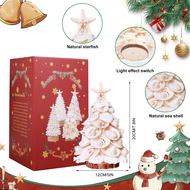 The Holiday Aisle® Tabletop Scallop Shells Christmas Tree | Wayfair