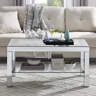 Mercer41 Curved Border Carved Mirror Coffee Table, Living Room Table ...