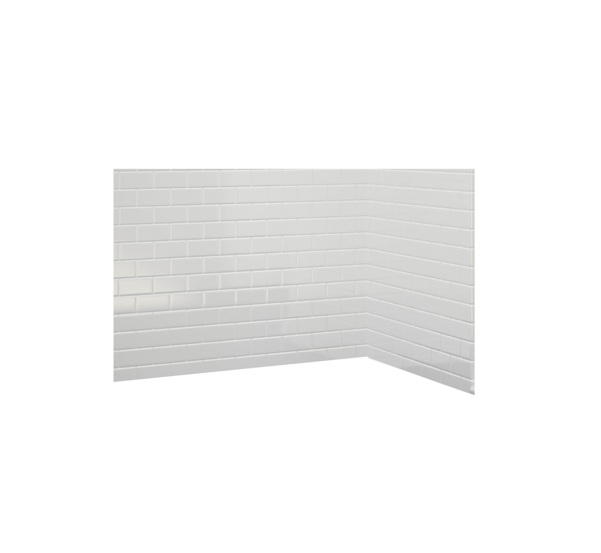 Avora Bath Subway Tile White Shower System with Molded Seat 60"W x 36"D ...