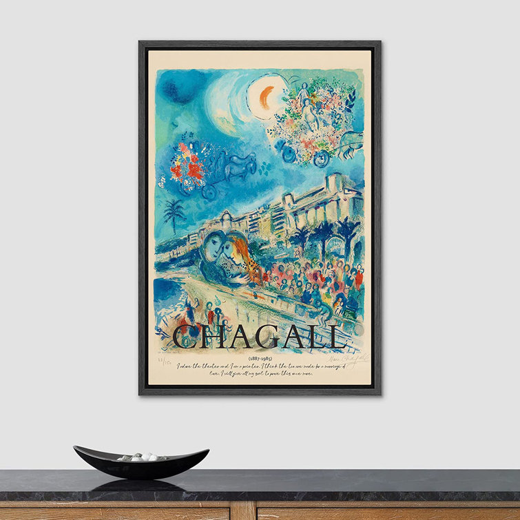 SIGNLEADER " Crescent Moon Pastel Floral Landscape " by Marc Chagall ...