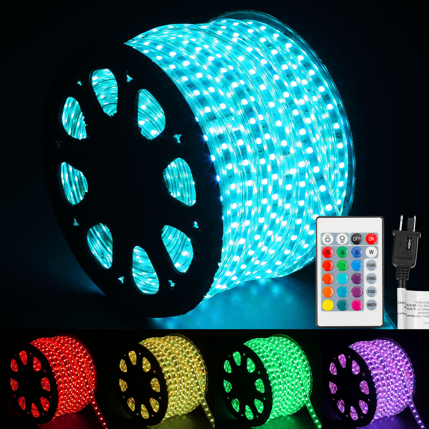 OVASTLKUY 100 Ft Waterproof Led Strip Lights For Outdoor Indoor,16 ...