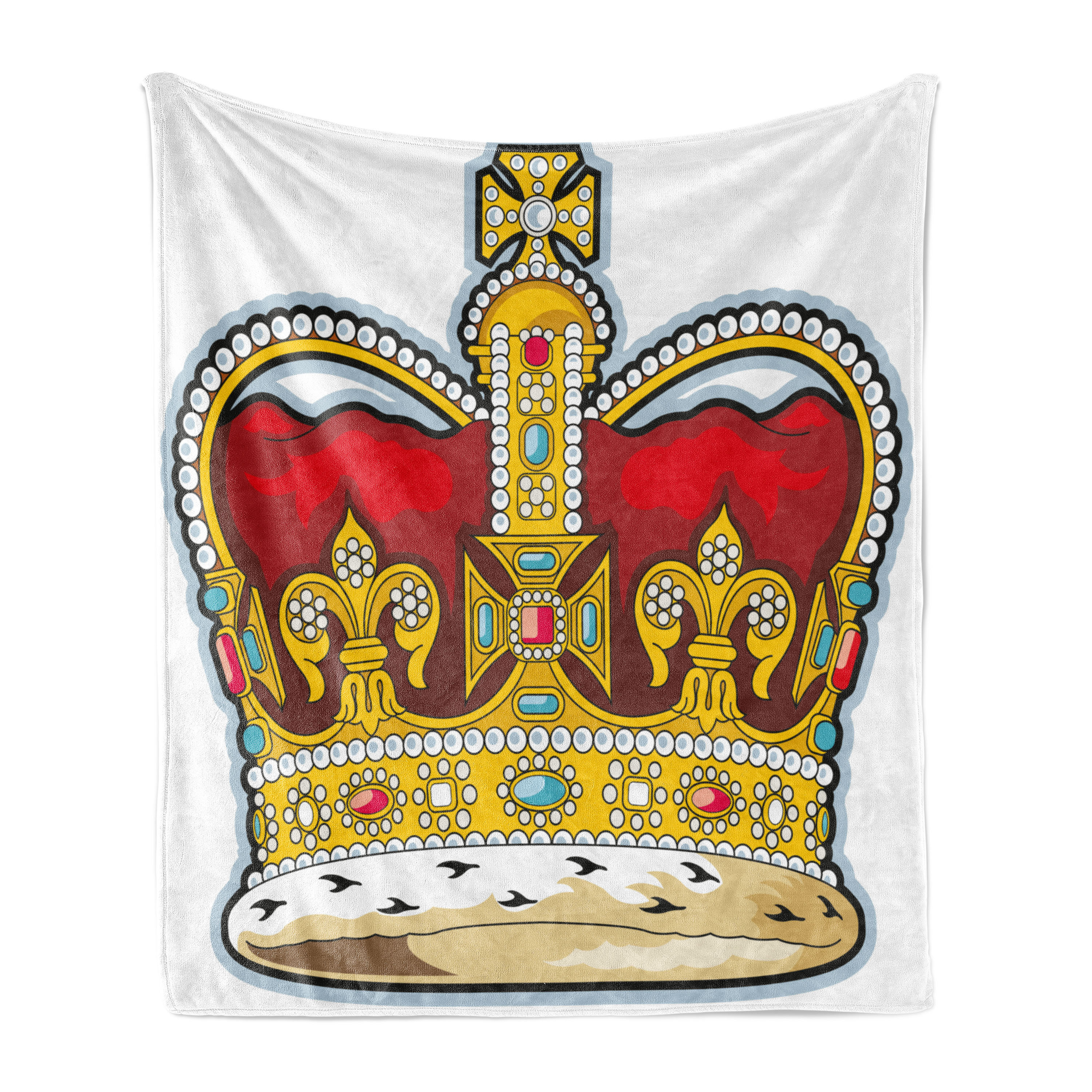 Ambesonne Heraldry Fleece Throw Blanket Medieval Forms Stones Ruby ...