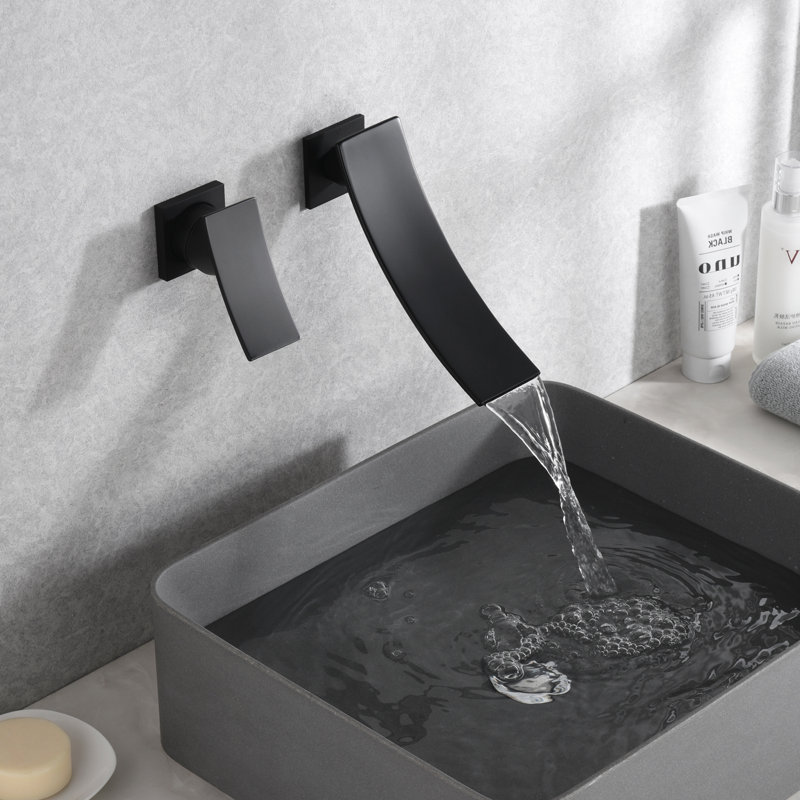 sumerain Bathroom Vanity Faucet, Left Hand Lavatory Faucet, Wall Sink ...