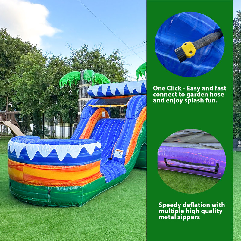 XJUMP Tropical Ocean Commercial Grade Bounce House Water Slide (with ...