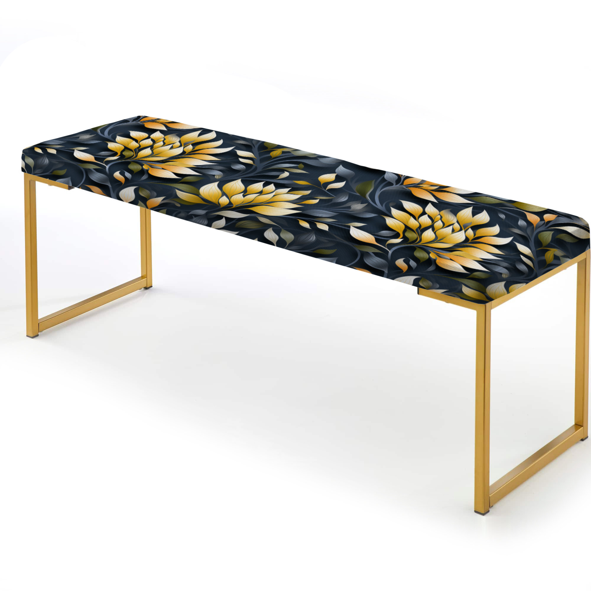 Design Art Yellow And Blue Mindful Fern Presence Zen - Floral ...