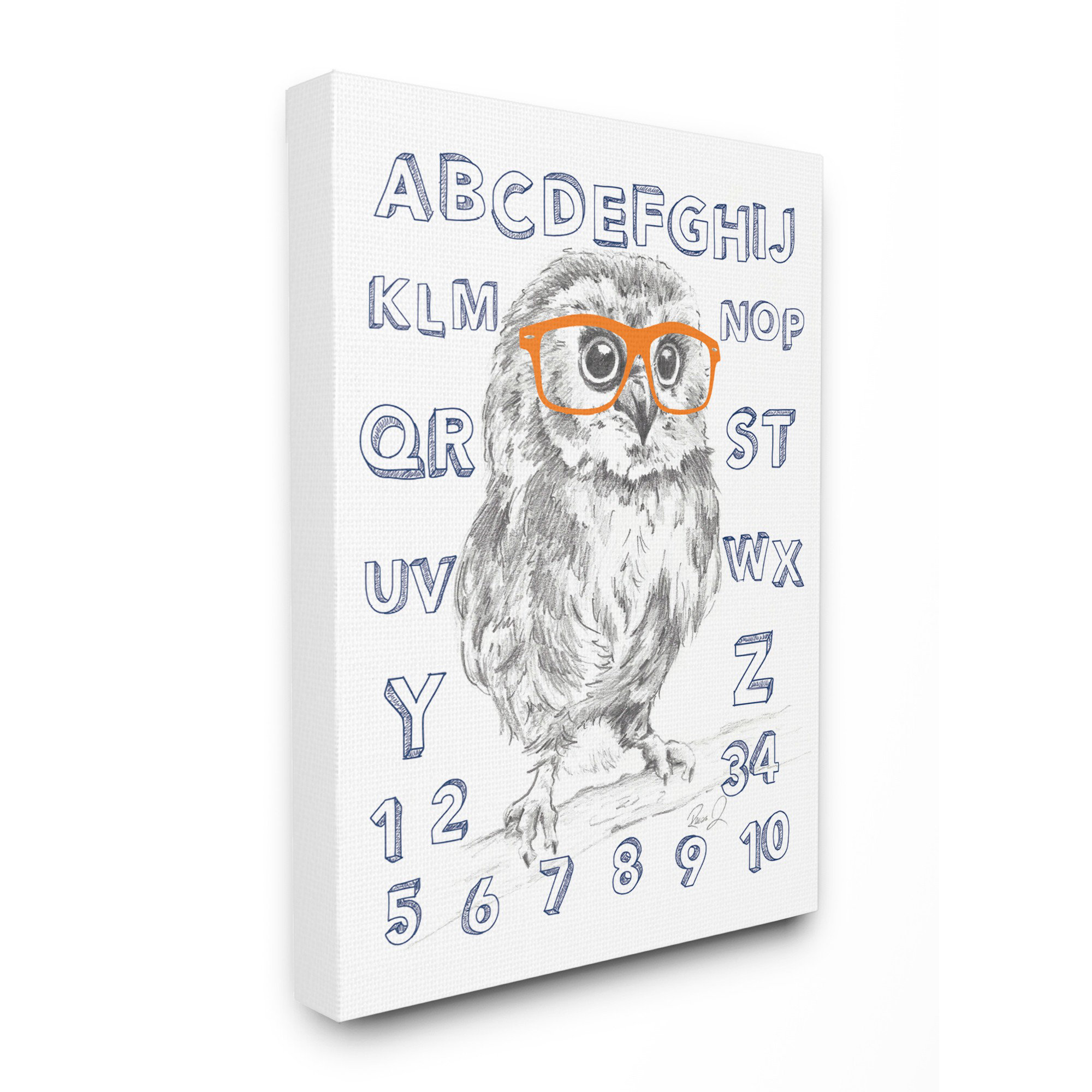 Harriet Bee Boyd ton Sketch Alphabet Studious Owl Art | Wayfair