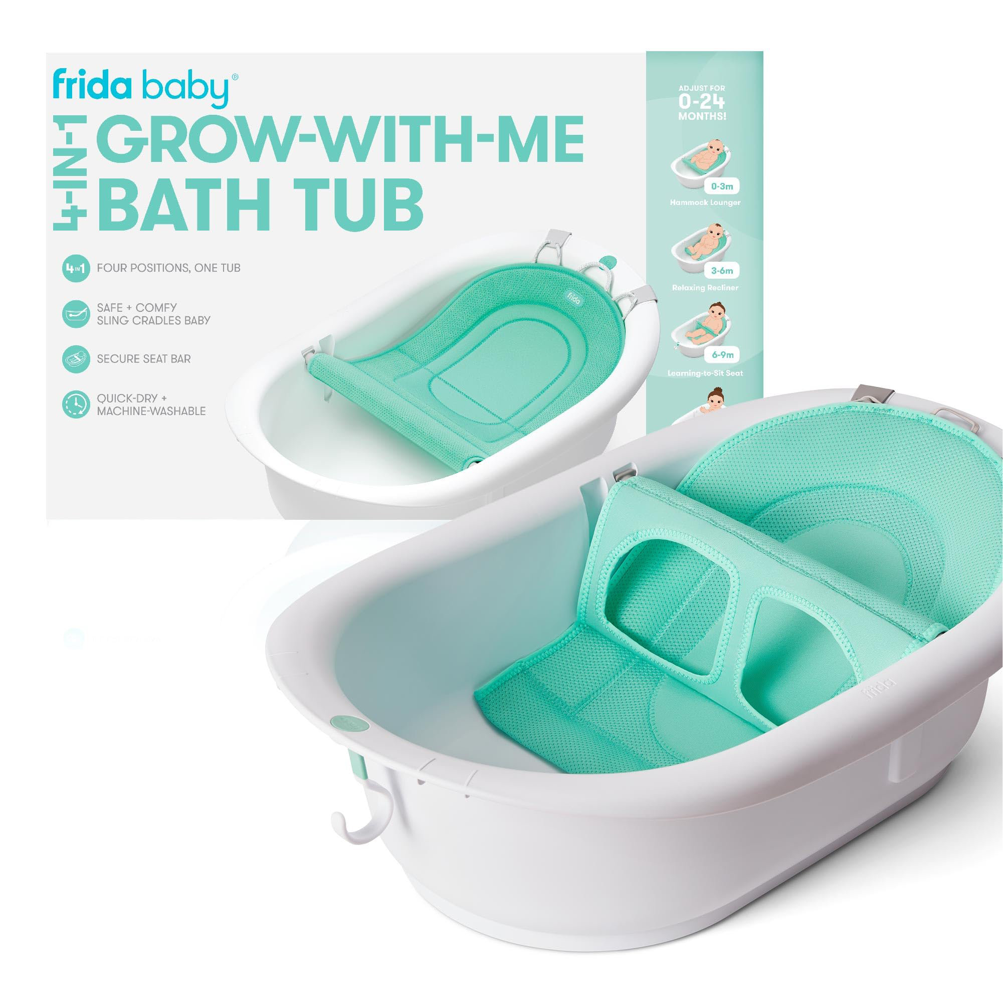 WILLIAMS HARDWARE INCORPORATED 4-in-1 Grow-with-me Baby Bathtub, Baby ...