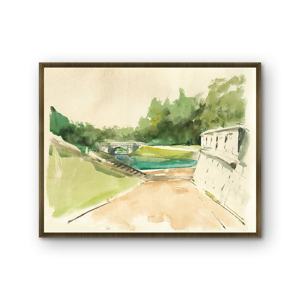 Grand Image Home Garden Terrace 9 by PC Ngo - Framed Painting on Paper ...