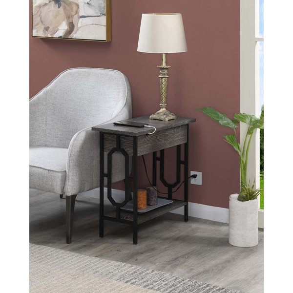 Latitude Run® Minburn 24"H End Table with Storage and Built-In Outlets ...