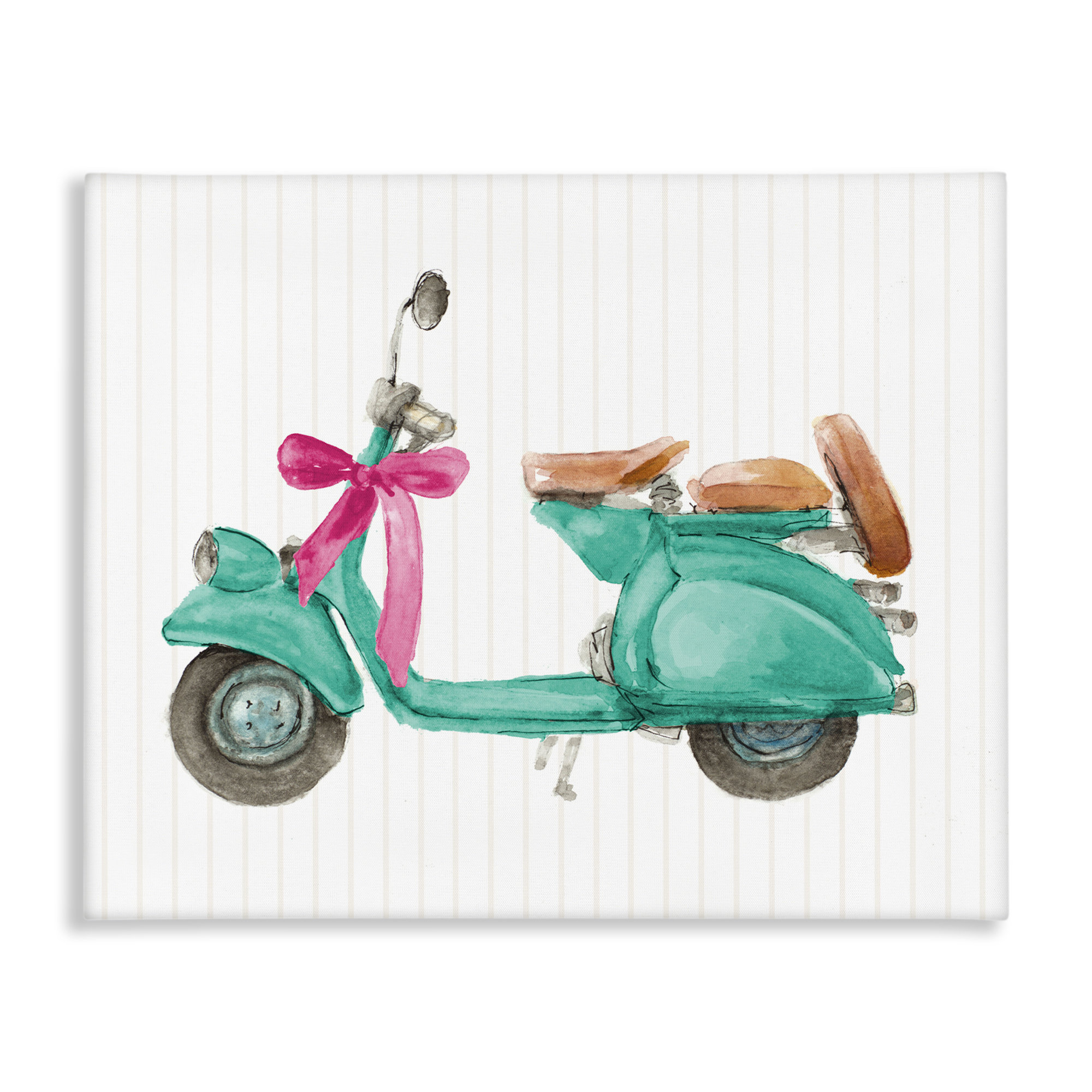 Mason & Marbles Turquoise Scooter & Bow Canvas Wall Art by Lanie Loreth ...