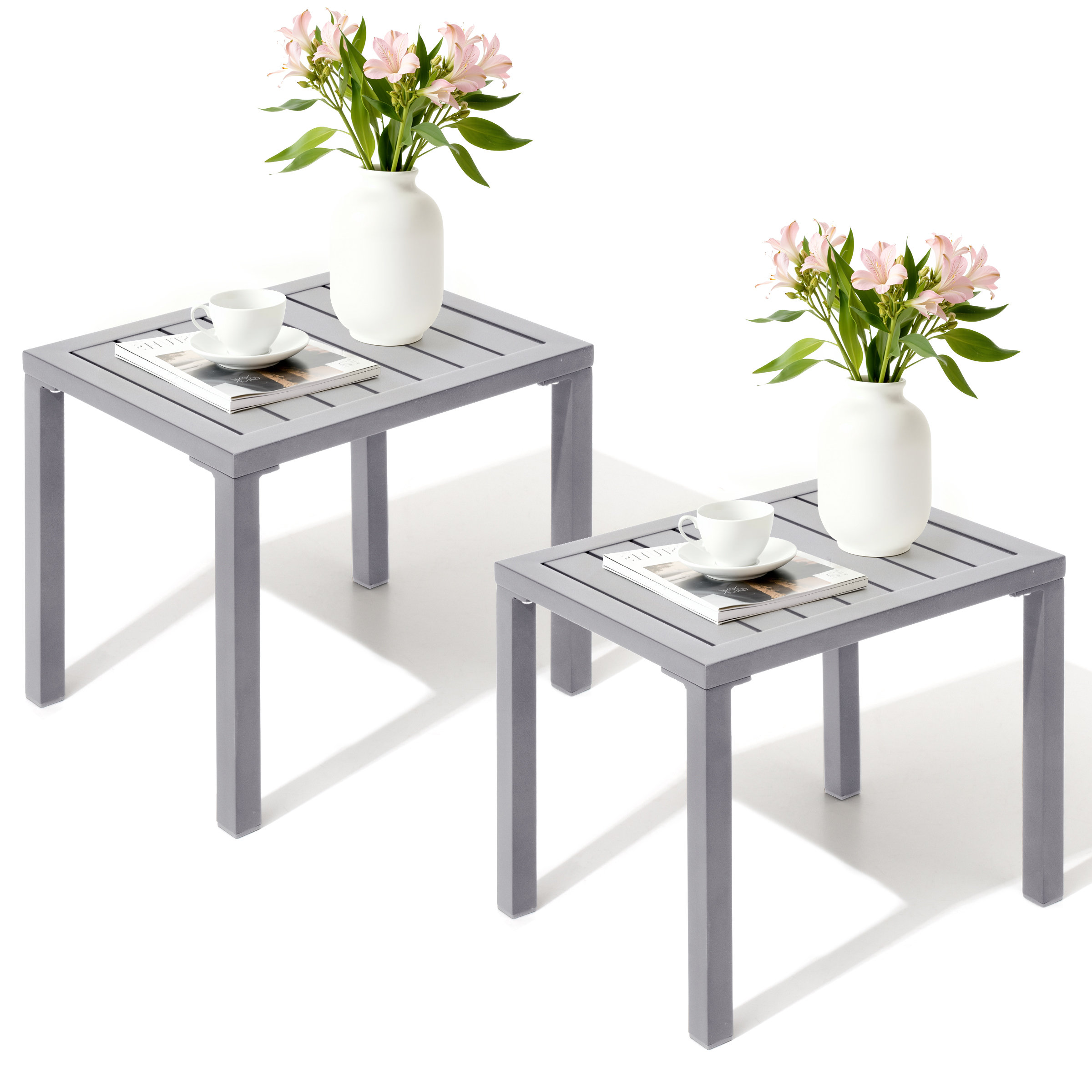 Latitude Run® Aluminum Rectangular Side Table | Wayfair