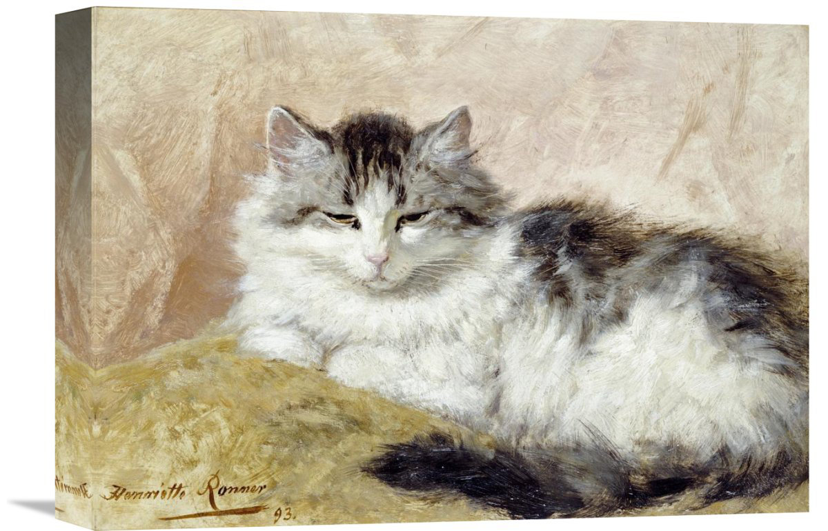 Global Gallery 'A Cat' by Henriette Ronner-Knip Painting Print on ...