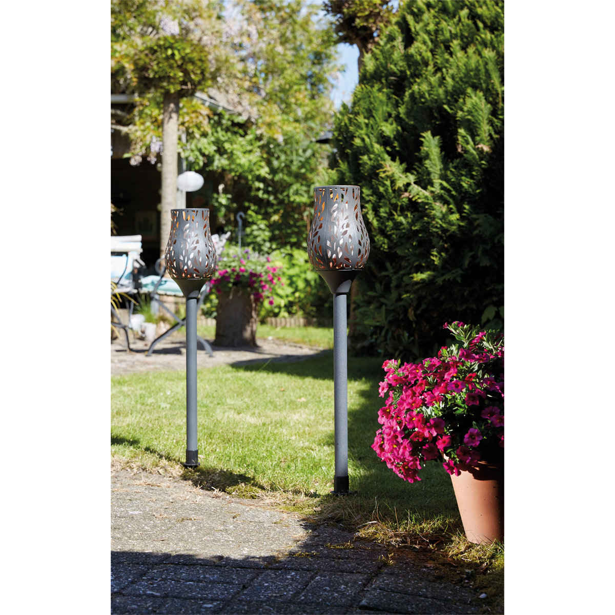 St. Helens Home & Garden Battery Powered Charcoal Grey Metal Tulip ...