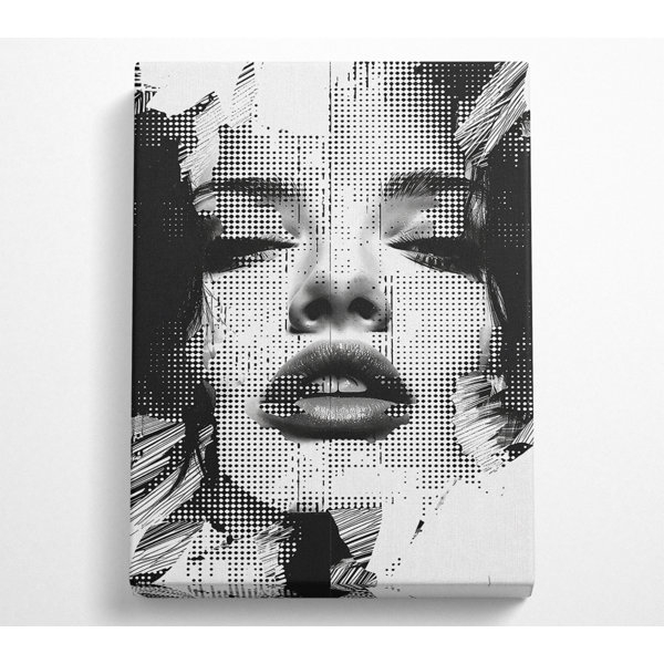 Bright Star Halftone Lady - Wrapped Canvas Print | Wayfair.co.uk
