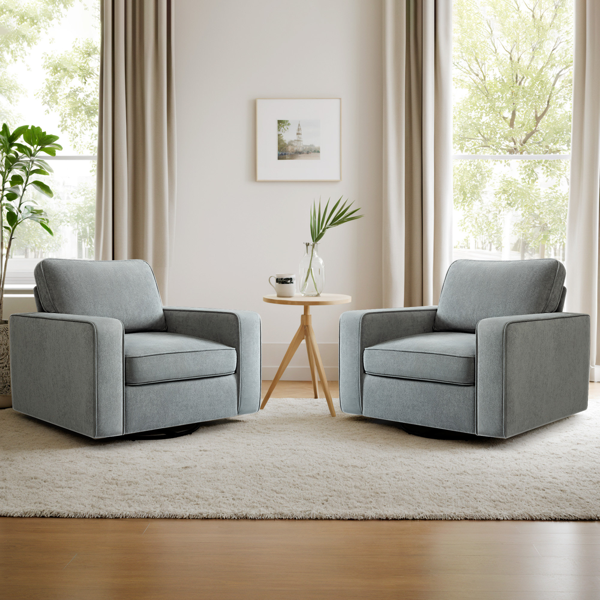 Latitude Run® 36.2" Wide Upholstered Swivel Accent Armchair & Reviews ...