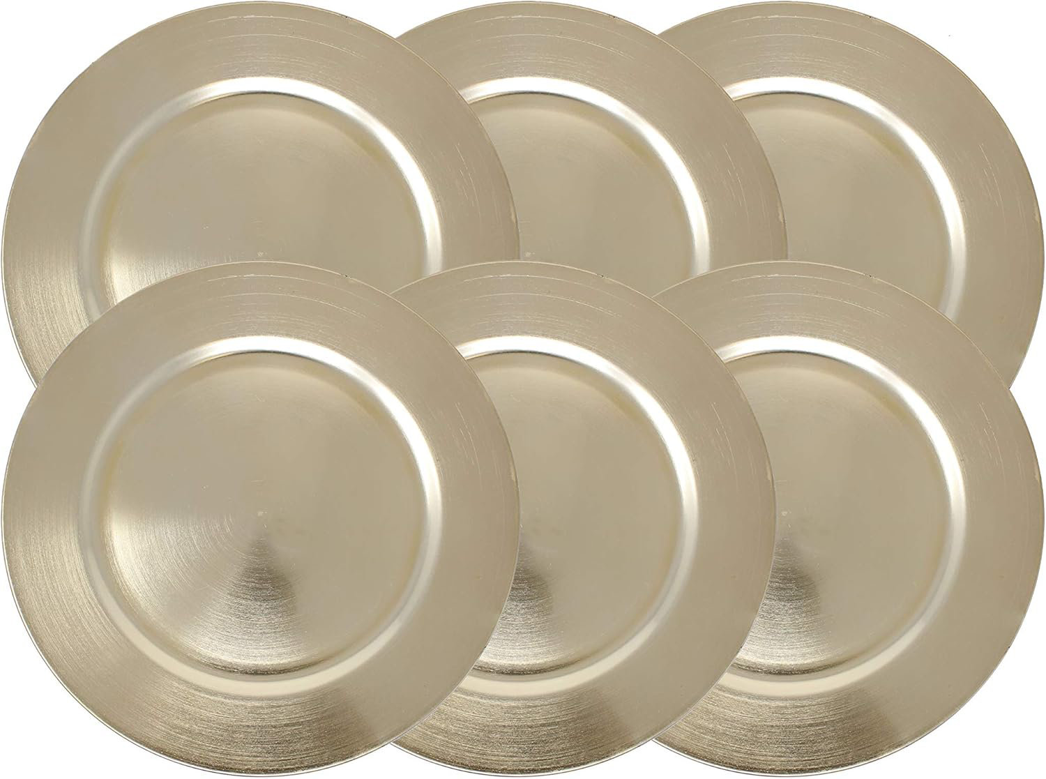 Mercer41 Metallic Foil Charger Plates - Set of 6 - Made of Thick ...