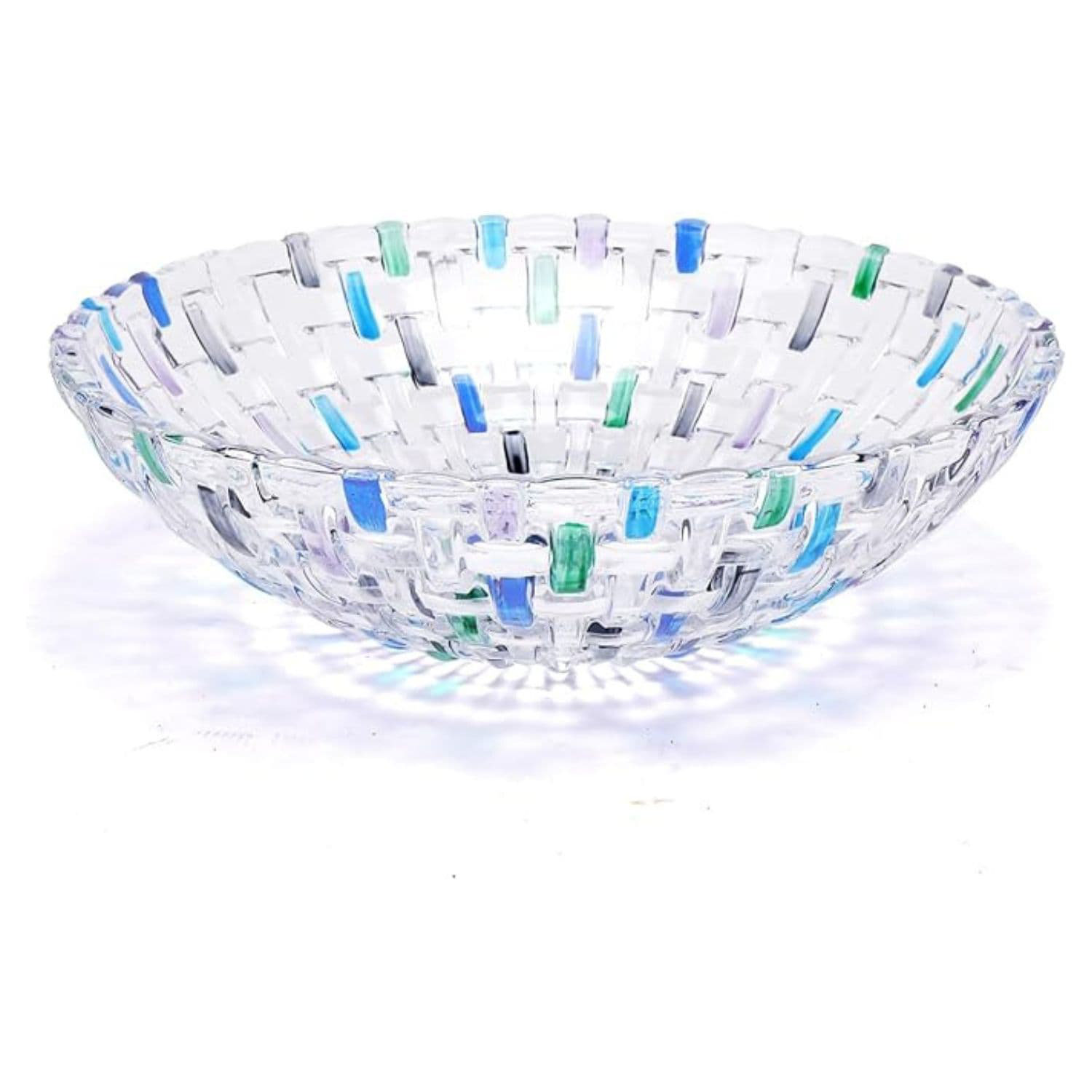 Dakota Fields Hand-Painted Woven Glass Crystal Salad and Fruit Bowl ...